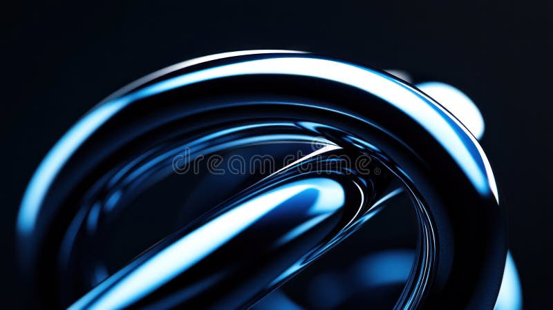 Abstract Metallic Blue Structure on Dark Background Stock Illustration ...