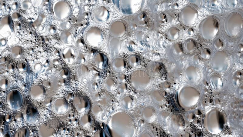 Close Up of Abstract Metallic Bubbles with Textures, Generative Ai ...