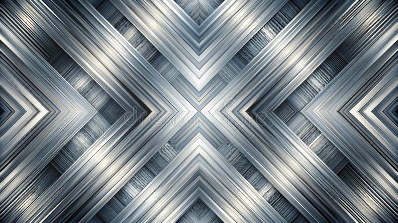 Abstract Metallic Chevron Pattern Background Design with Interlocking Silver and Gray Lines ...