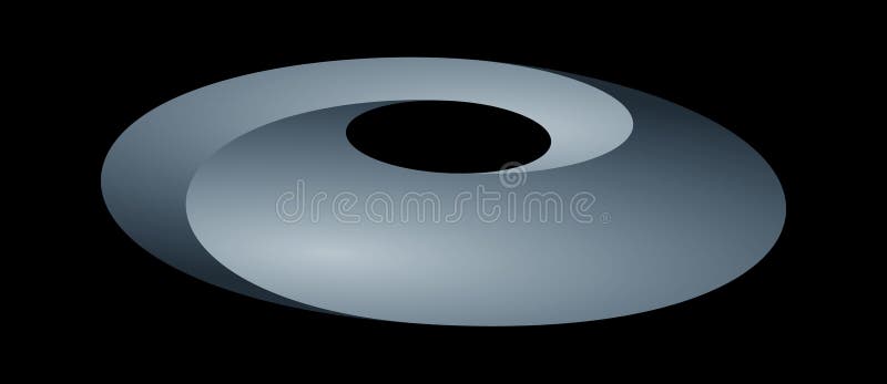 Abstract Metallic Circle with 2 Gradient Parts, Perspective View. Art ...
