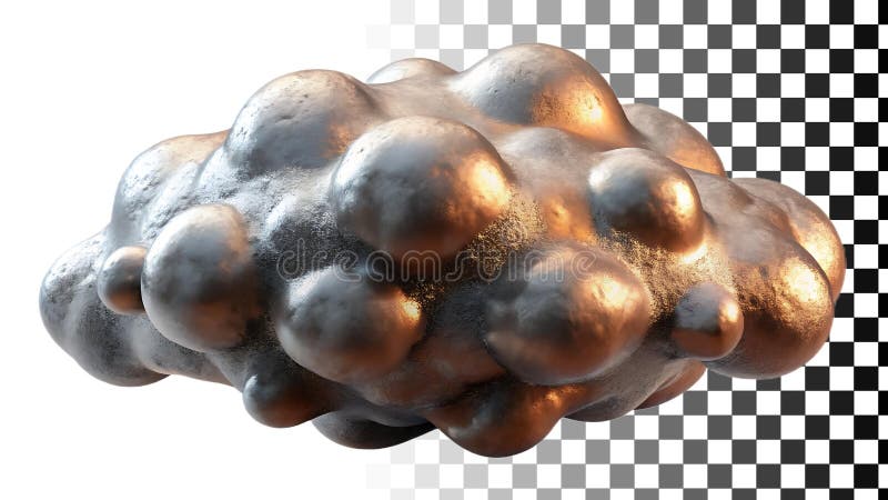 Abstract Metallic Cloud Shape with Bumpy Texture, Bronze,copper Png ...