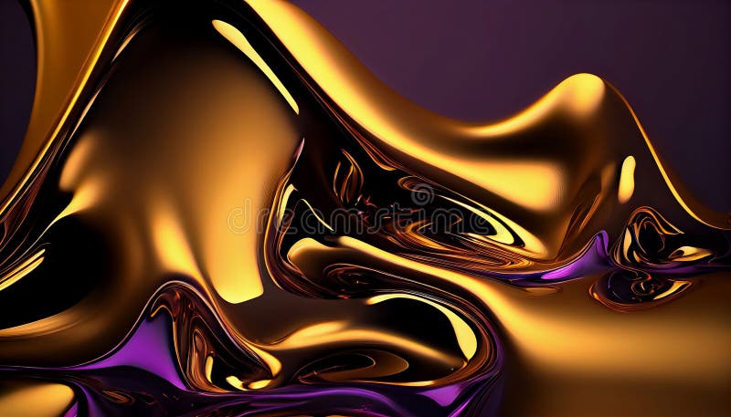 Abstract Metallic Color Liquid Fluid Background, Generative AI ...