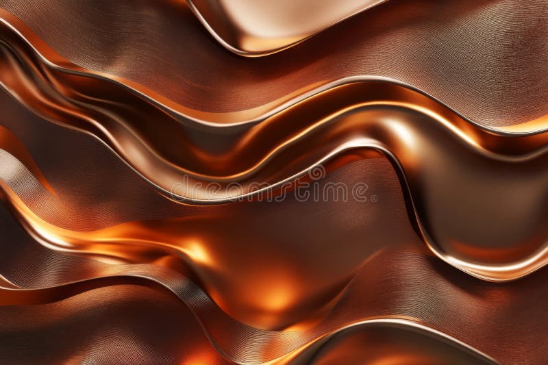 Abstract Metallic Copper Waves Background Stock Illustration ...