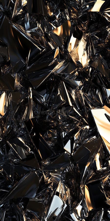 Abstract Metallic Crystal Texture with Reflective Surfaces and Sharp ...