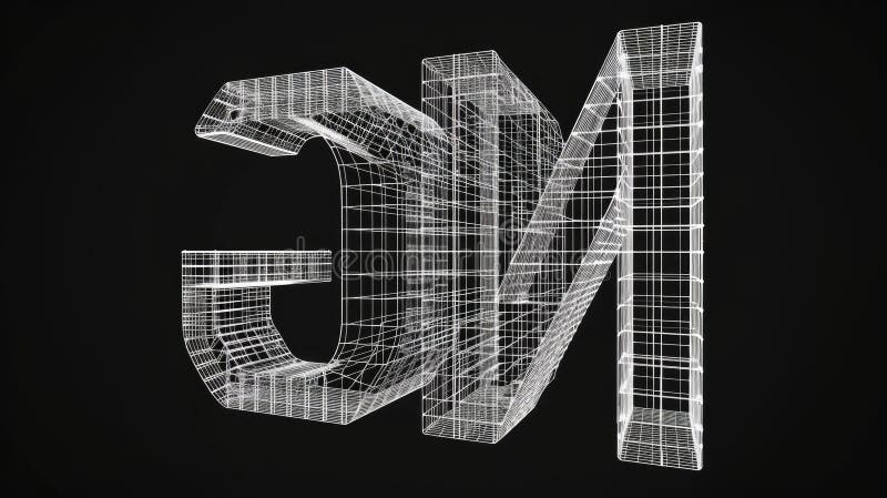 Abstract Metallic Cube Structure In A Minimalistic Setting With Grid Pattern And 3d Design