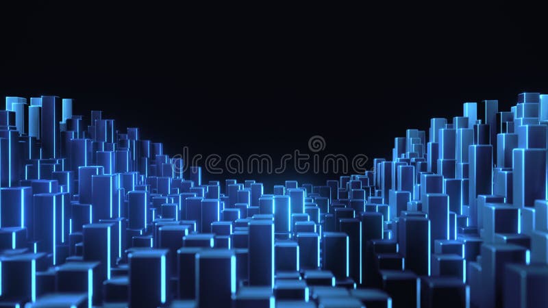 Abstract Metallic Cubes Background Pattern Wall. 3D Projection Mapping ...