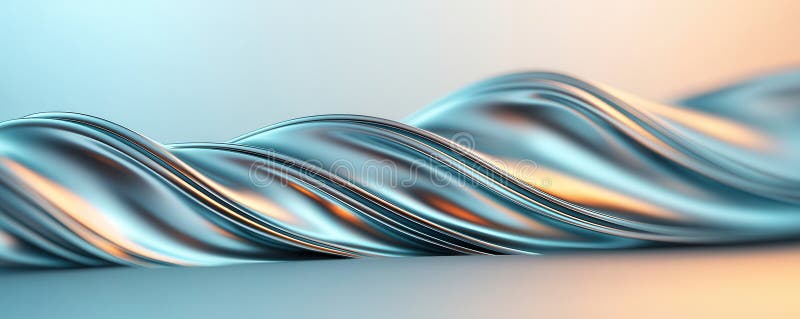 Abstract Metallic Curves Forming a Continuous Wave Pattern with Light ...