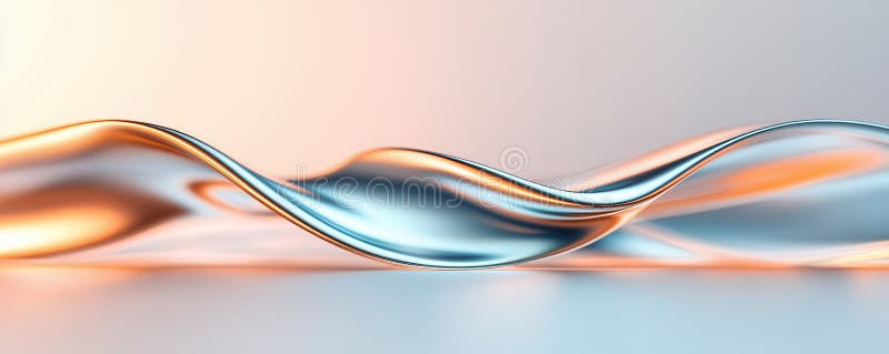 Abstract Metallic Curves Forming a Continuous Wave Pattern with Light ...
