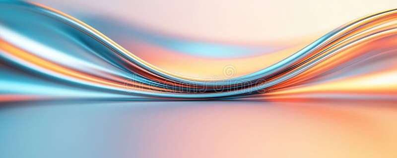 Abstract Metallic Curves Forming a Continuous Wave Pattern with Light ...