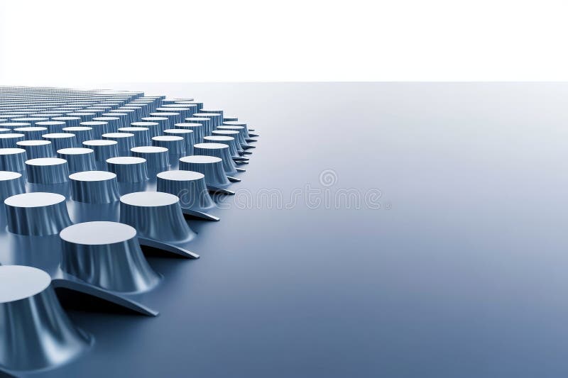 Abstract Metallic Cylinders Array Closeup View of a Repeating Pattern ...