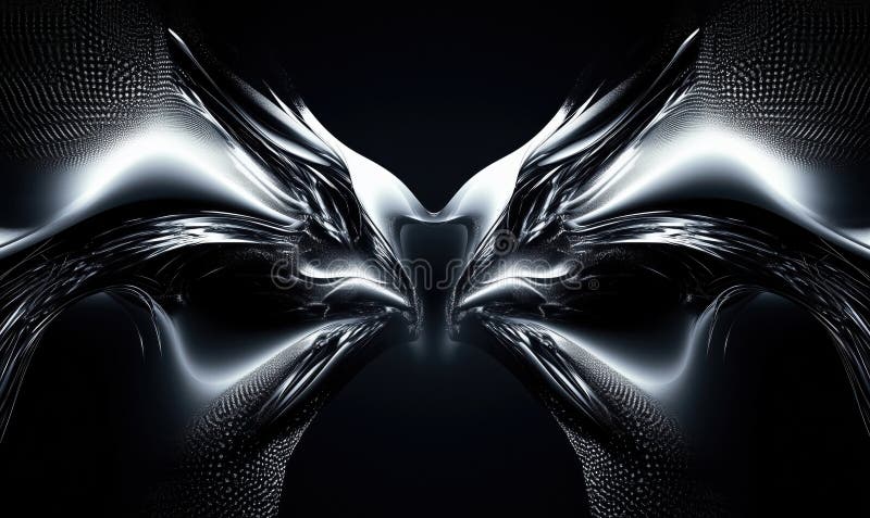 Abstract Metallic Design with Fluid Shapes and Dynamic Light ...