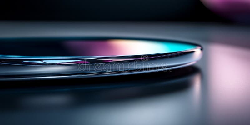Abstract Metallic Disc Reflective Surface Gradient Teal Purple 3D Art ...