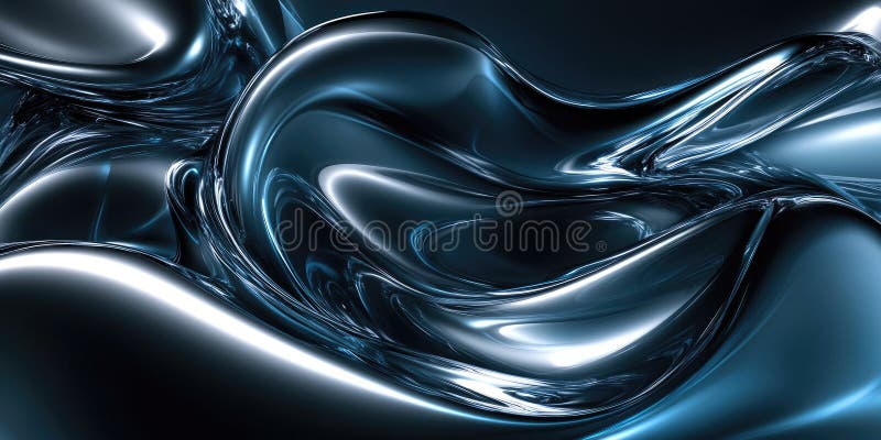 Abstract Metallic Flow Background with Smooth Shapes Stock Illustration ...