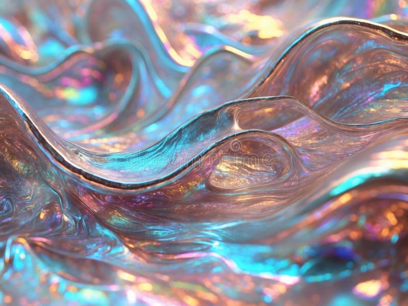 An Abstract Metallic Flow Characterized by a Captivating Iridescent ...