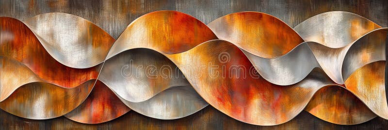 Abstract Metallic Flow Geometric Shapes in Dynamic Motion, Steel ...