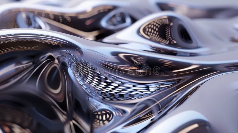 Abstract Metallic Flowing Surface with Mesh Patterns and Soft Lighting ...