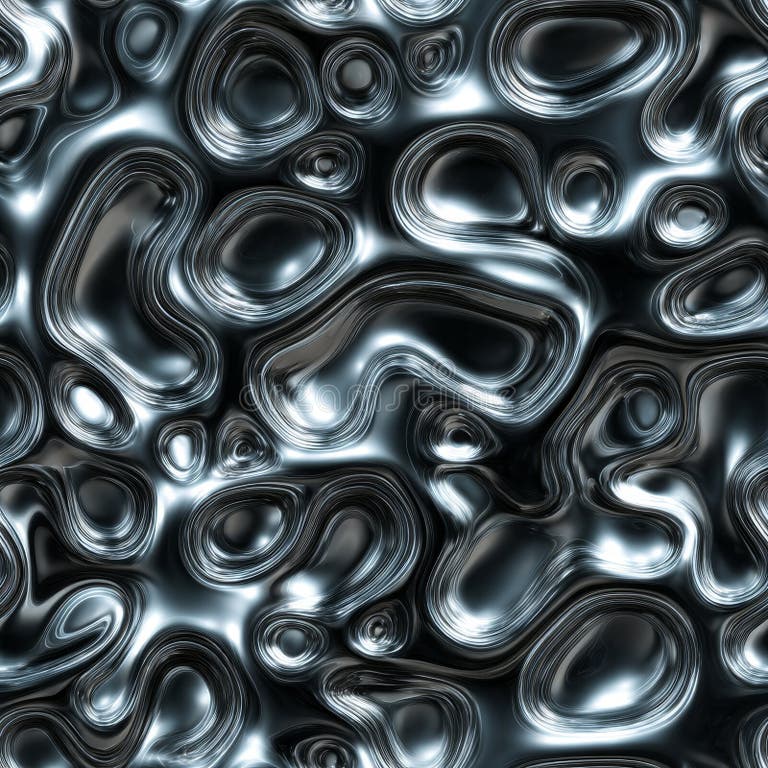 Abstract Metallic Fluid Texture with Organic Patterns and Smooth ...