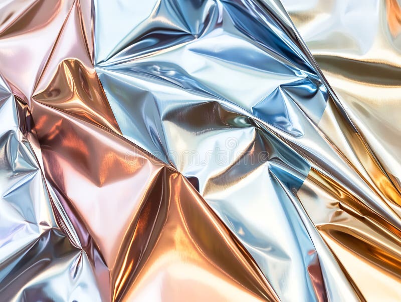 Abstract Metallic Foil Texture with Crumpled, Shiny Surface , Abstract ...