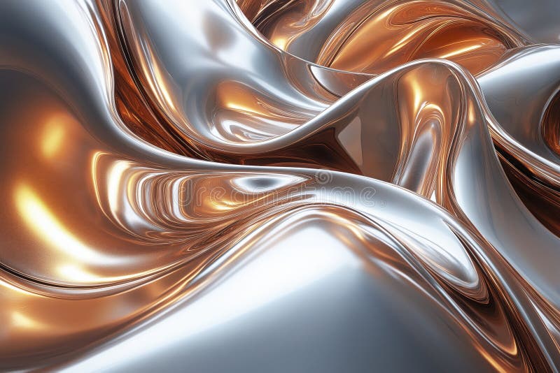 Abstract Metallic Forms with Shiny Reflections Stock Illustration ...