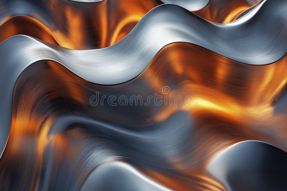 Abstract Metallic Forms with Shiny Reflections Stock Illustration ...