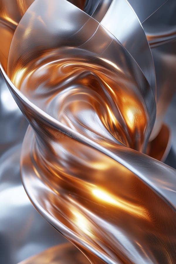 Abstract Metallic Forms with Shiny Reflections Stock Illustration ...