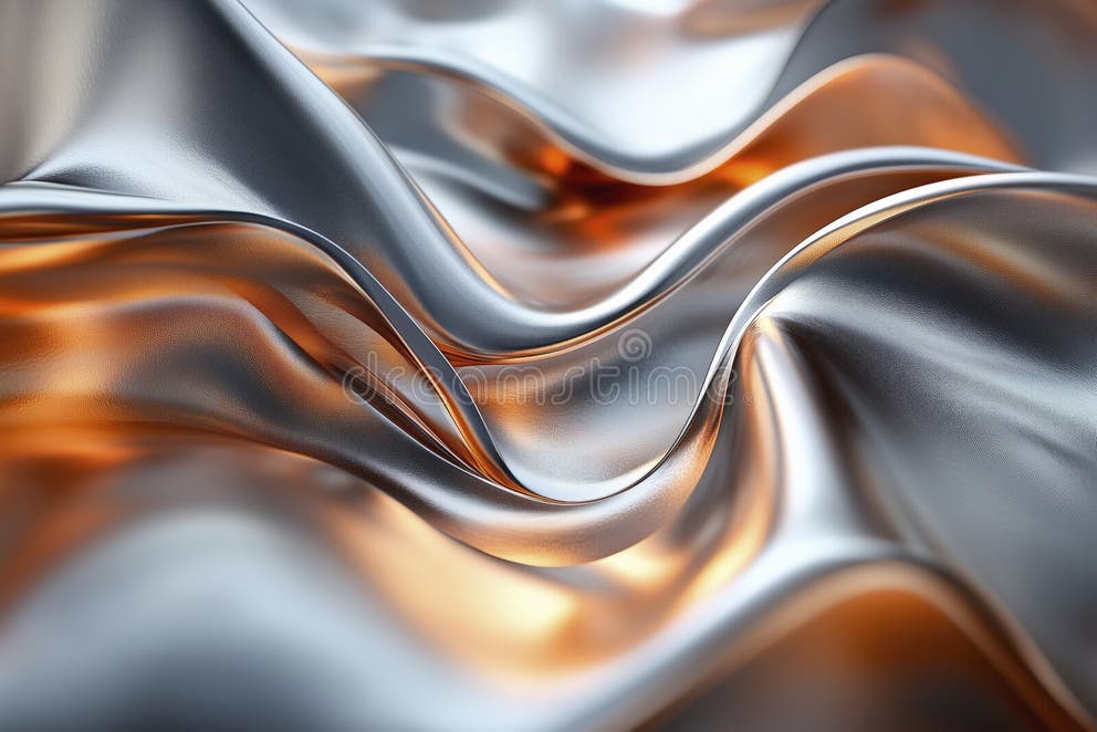 Abstract Metallic Forms with Shiny Reflections Stock Illustration ...