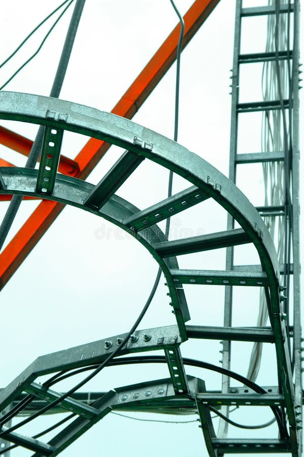 Abstract Metallic Frame with Wires Against the Sky Stock Image - Image ...