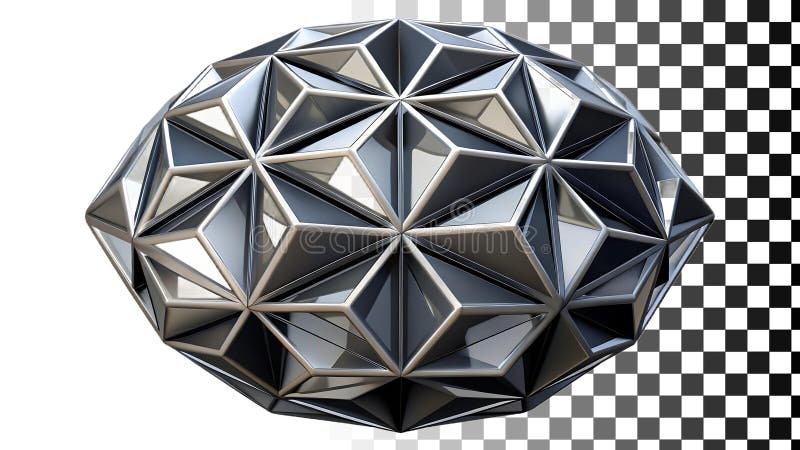 Abstract Metallic Geometric Sphere Faceted Pattern Tech Png Transparent ...