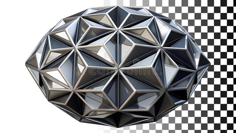Abstract Metallic Geometric Sphere Faceted Pattern Tech Png Transparent ...