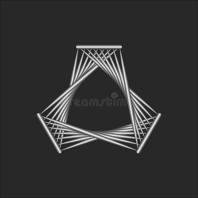 Abstract Metallic Geometric Structure Logo with Connected Rods Forming ...