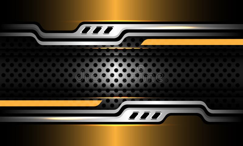 Abstract Metallic Gold Silver Geometric Cyber with Circle Mesh Pattern ...