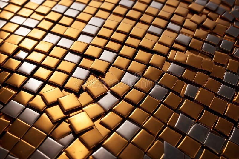 Abstract Metallic Gold Silver Mosaic Tile Wall Texture Pattern ...