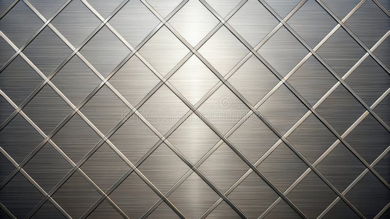 Abstract Metallic Grid Pattern with Brushed Steel Texture and Diamond ...