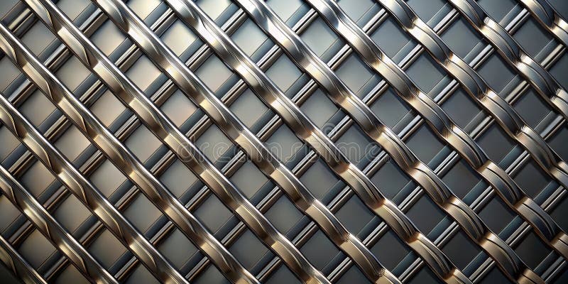 Abstract Metallic Grid Pattern Interwoven Metal Design with Diagonal ...