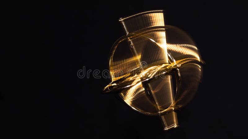 Abstract Metallic Image Caused by the Spinning of a Golden Gyroscope ...