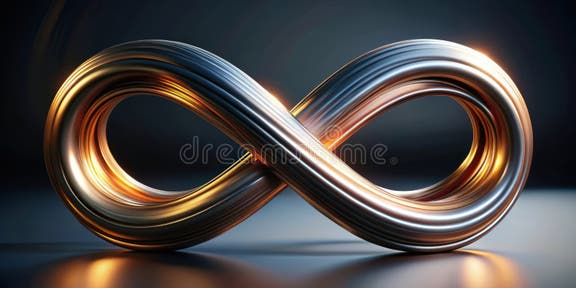 Abstract Metallic Infinity Symbol Endless Loop Design Representing ...