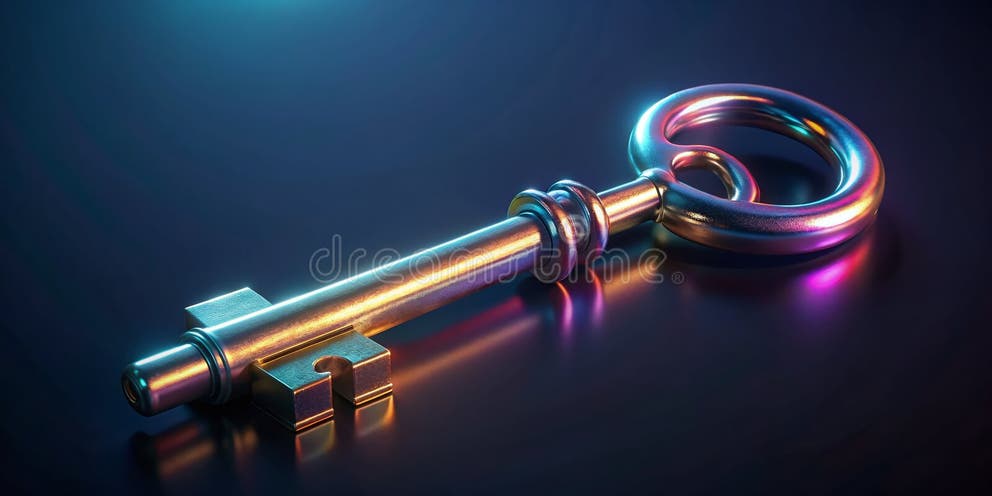 Abstract Metallic Keyhole 3D Model a Digital Rendering of a Futuristic ...
