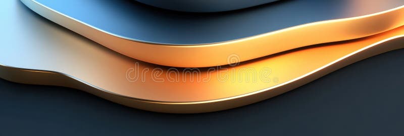 Abstract Metallic Layers with Blue and Orange Gradient Design Stock ...
