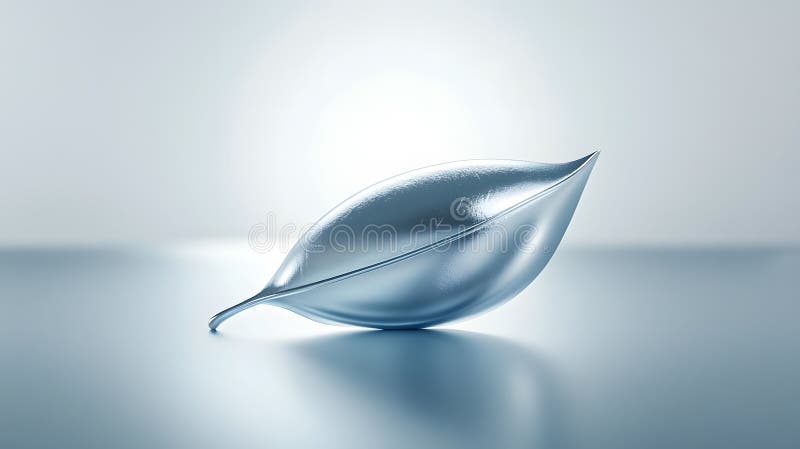 Abstract Metallic Leaf Shaped Object 3D Render Royalty Free Image Stock ...