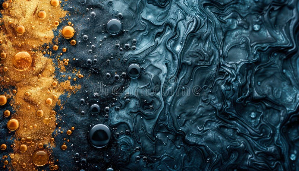 Abstract Metallic Liquid Art with Rough, Rugged Textures, Swirling ...