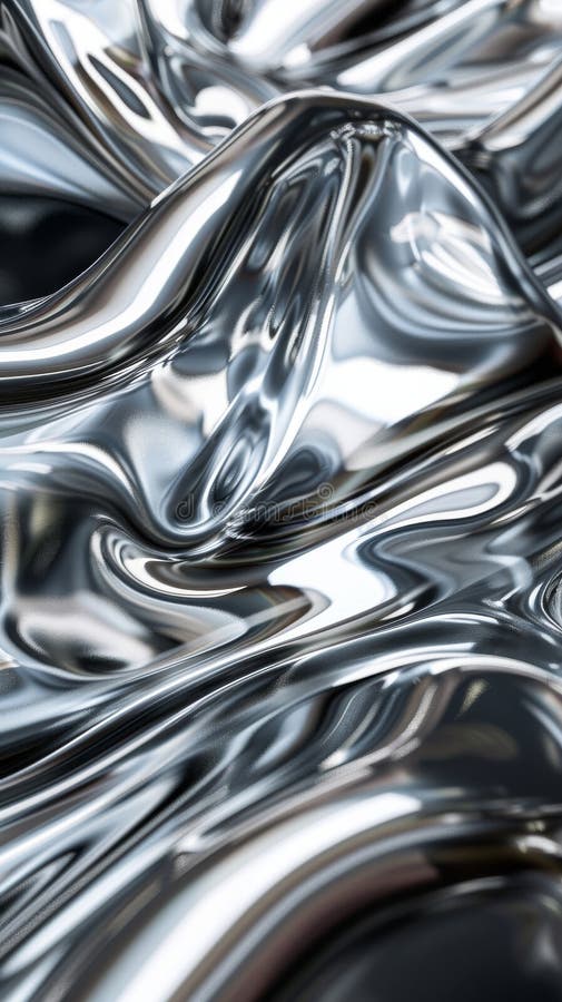 Abstract Metallic Liquid Waves, Close-up. Futuristic and Modern Concept ...