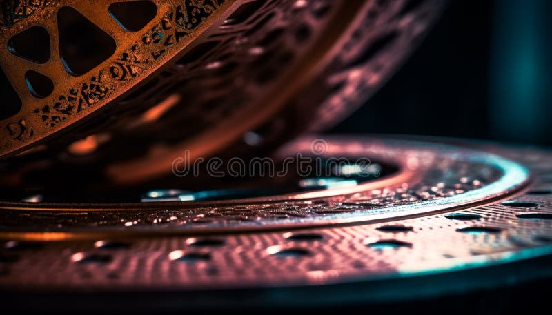 Abstract Metallic Machinery Creates Futuristic Computer Chip Pattern on ...