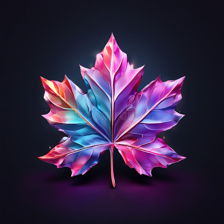 Abstract Metallic Maple Leaf Stock Illustration - Illustration of ...