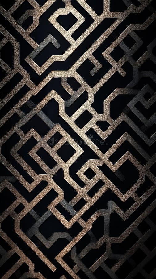 Abstract Metallic Maze Pattern Design Stock Image - Image of elegant ...