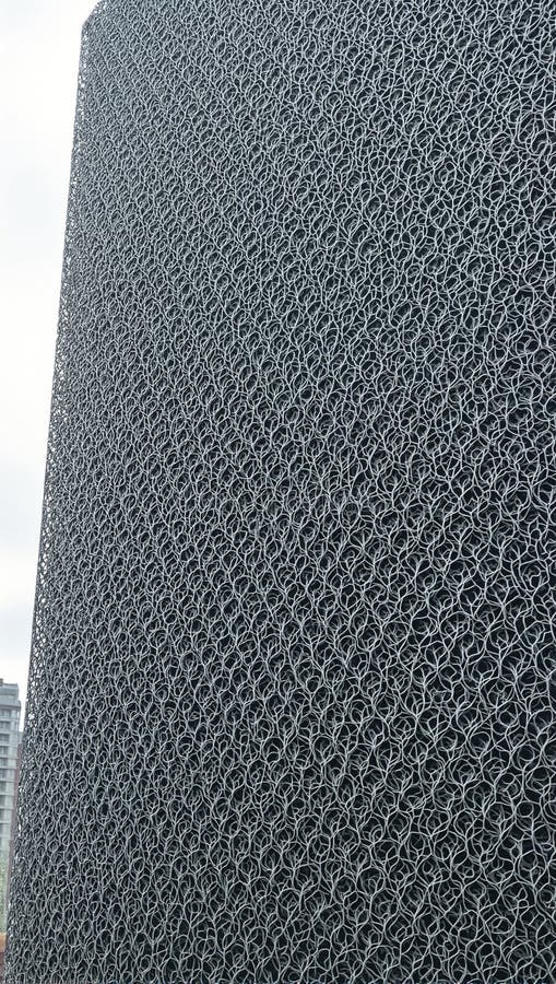 Abstract Metallic Mesh Facade on Modern Skyscraper Stock Illustration ...