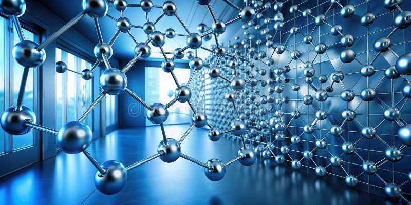 Abstract Metallic Molecular Structure in Modern Interior Space ...