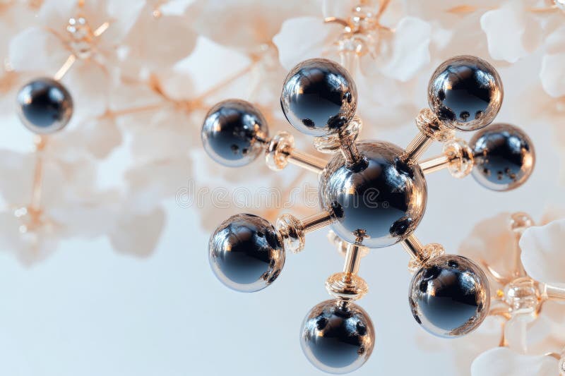 Metallic Molecule Structure on Light Background Stock Image - Image of ...