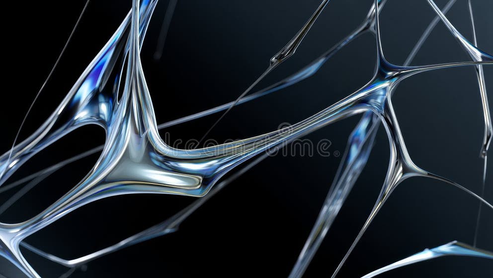 Abstract Metallic Neural Network Structure with Dynamic Light ...