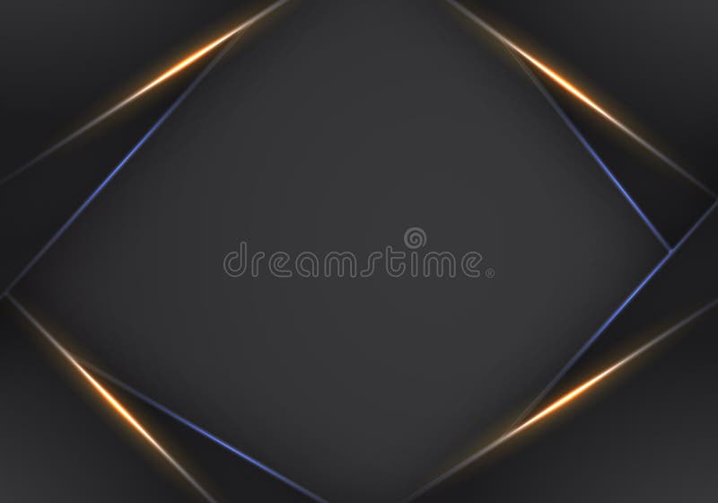 Abstract Metallic Orange Black Frame Layout Modern Tech Design Template ...