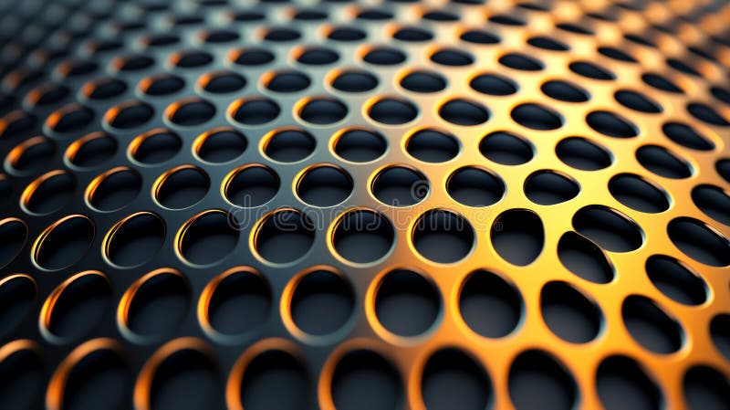 Abstract Metallic Pattern with Circular Holes and Gradients Stock ...